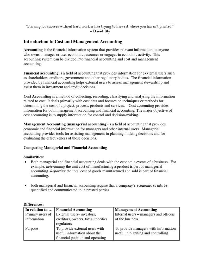 Introduction To Cost and Management Accounting | PDF | Management ...