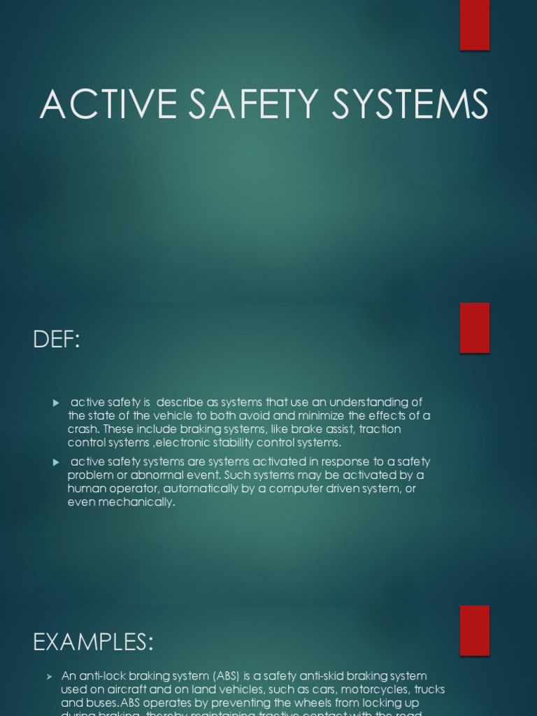 Active Safety Systems | PDF