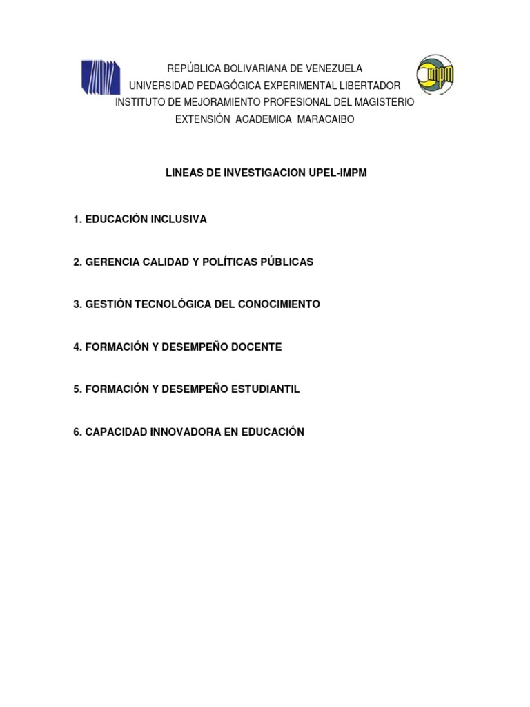 Líneas UPEL-IMPM | PDF