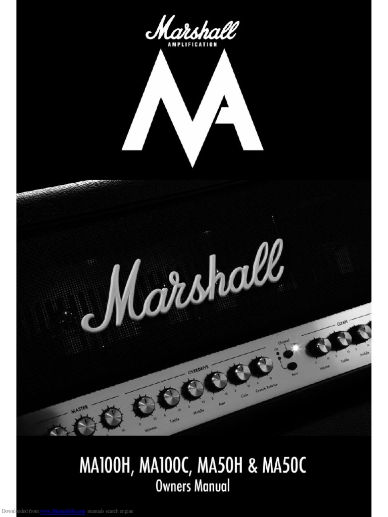 MARSHALL Ma100c USER MANUAL | PDF | Amplifier | Electromagnetism