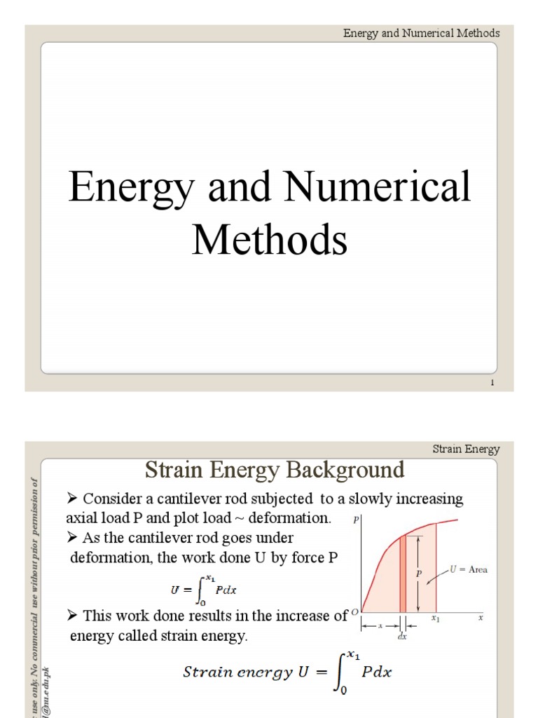 Lect 14, 15 Energy, Numerical Methods | PDF | Deformation (Engineering ...
