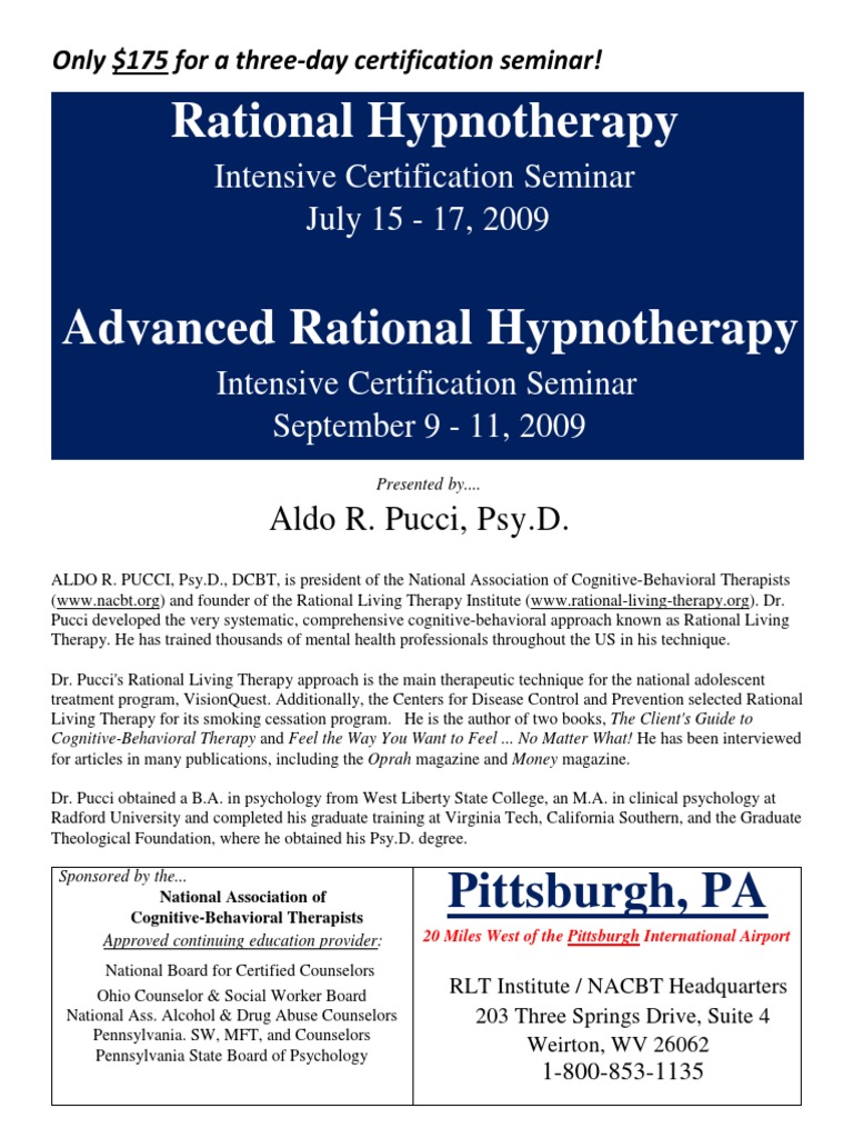 Hypnotherapy and Advanced Hypnotherapy Brochure | PDF | Hypnotherapy ...