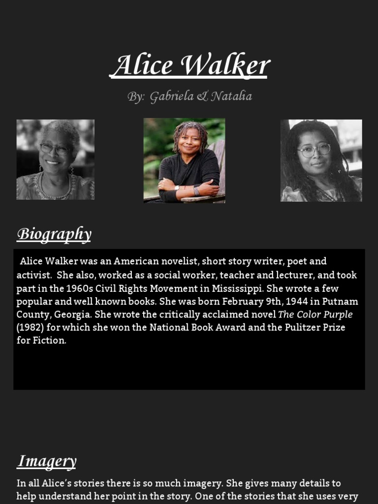 Alice Walker: Biography and Literary Style | PDF | Mystery, Thriller ...