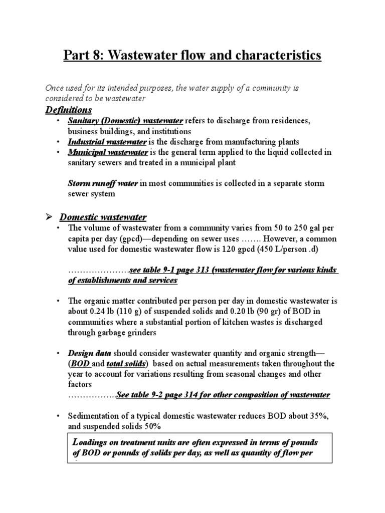 Part 8 Wastewater Characterization | PDF | Sanitary Sewer | Wastewater