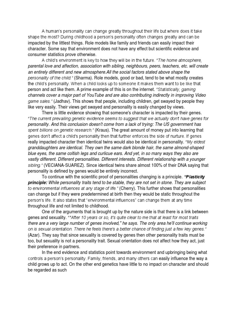 "Plasticity Principle: While Personality Traits Tend To Be Stable, They ...