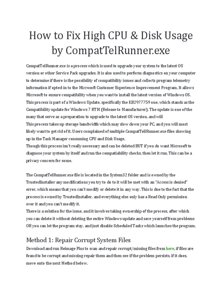 How To Fix High CPU | PDF | Microsoft Windows | Computer File