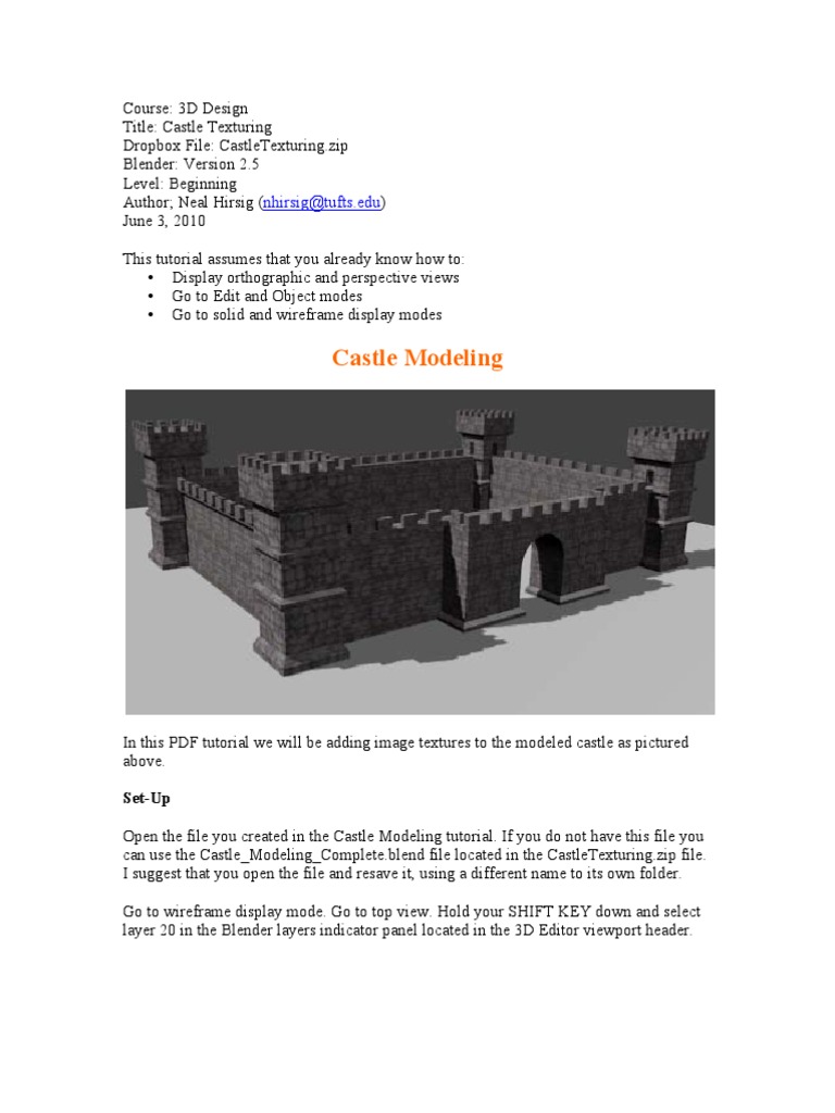 Castle Texturing | PDF | Texture Mapping | Rendering (Computer Graphics)