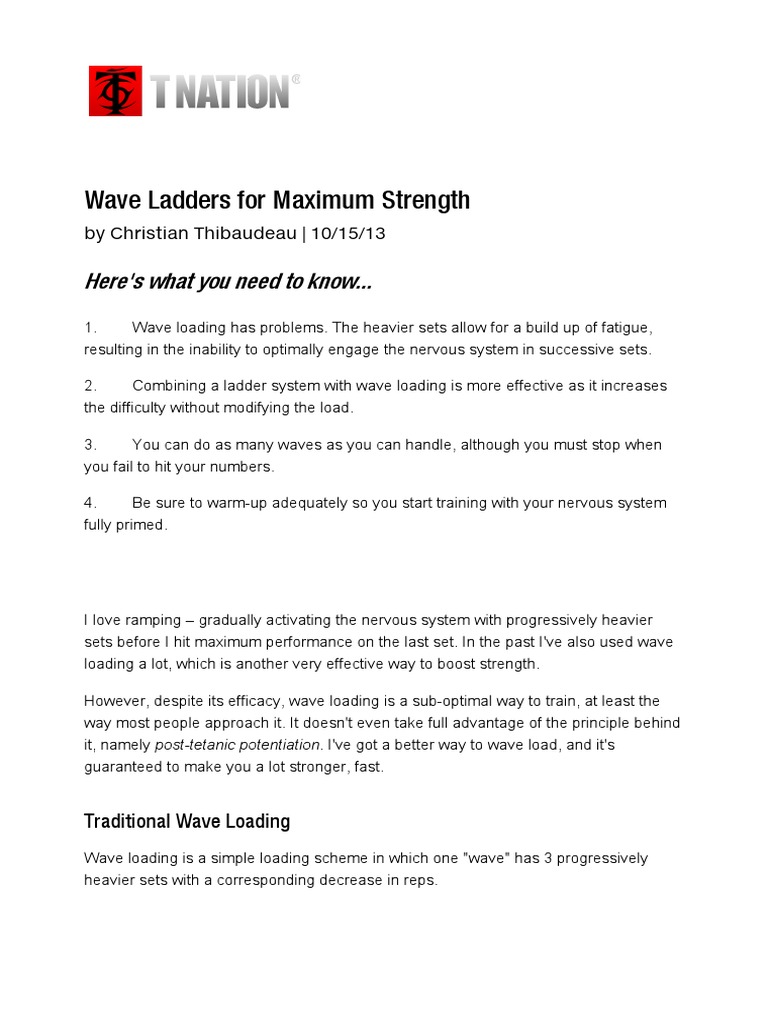 Wave Ladders For Maximum Strength | PDF | Muscle Contraction | Nature