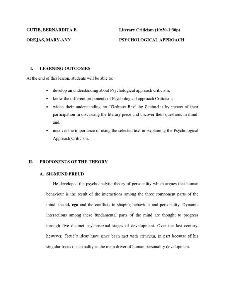 Oedipus Rex Final Document | PDF | Sophocles | Psychoanalysis