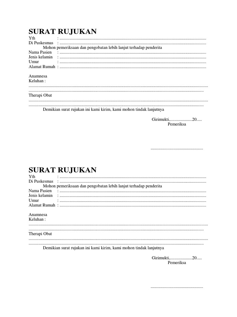 Surat Rujukan Pustu | PDF