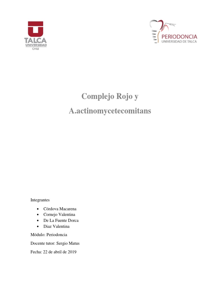 Complejo Rojo y Aa | PDF | Las bacterias | Inmunología