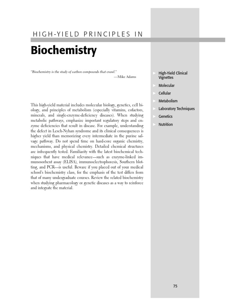 High-Yield Biochemistry Principles | PDF | Dna Replication | Primer ...