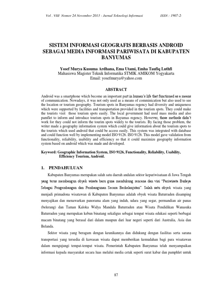 Sistem Informasi Geografis Berbasis Android Sebagai Media Informasi ...