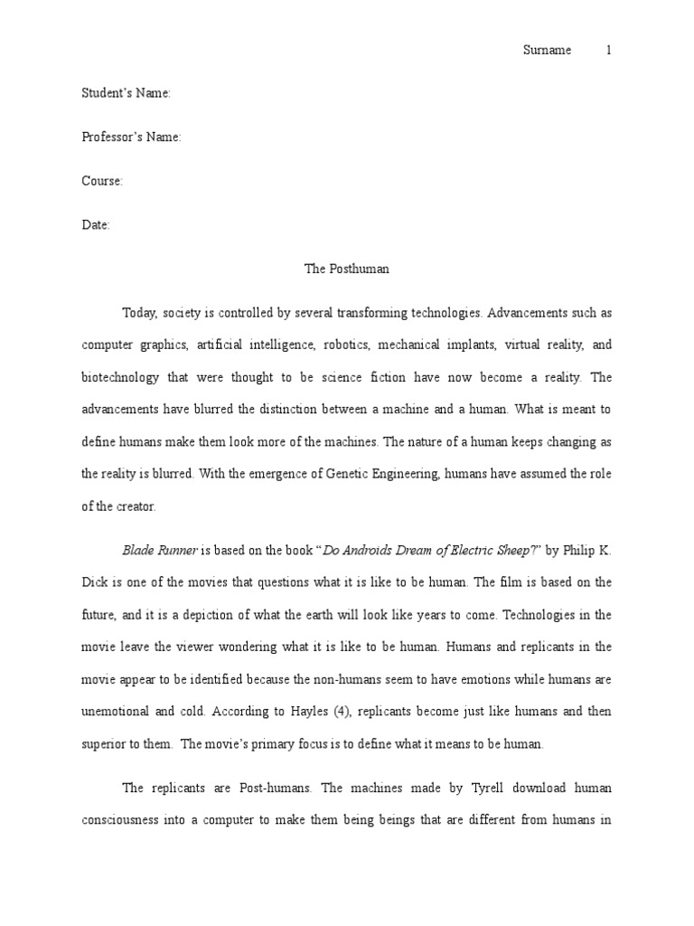 The Posthuman | PDF | Posthuman | Emergence