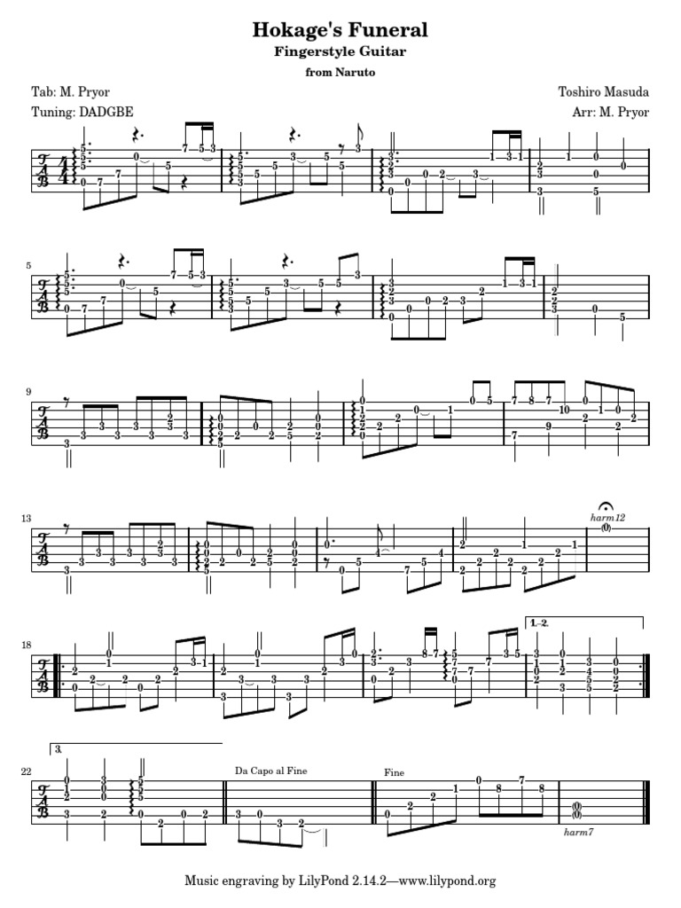 Naruto Hokages Funeral Tab Pdf Pdf Celtic Musical Instruments