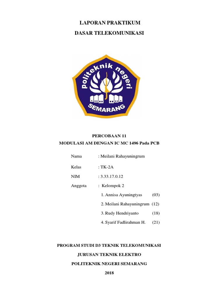 12 - Tk2a - Percobaan 11-Modulasi Am Ic 1496 Pada PCB - Meilani ...