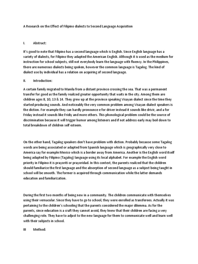 Filipino Dialects and Language Learning | PDF | Tagalog Language ...