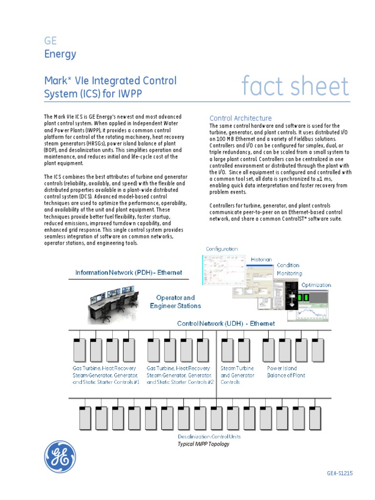 GEA-S1215 Mark VIe Integrated Control System (ICS) For IWPP PDF | PDF ...