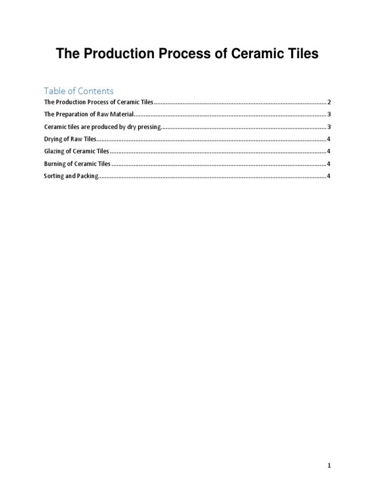 Ceramic Tile Production Process Overview | PDF | Tile | Ceramics