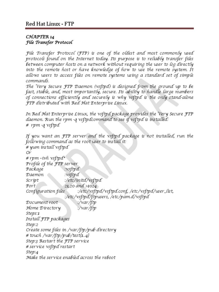 Red Hat Linux - FTP | PDF | File Transfer Protocol | User (Computing)