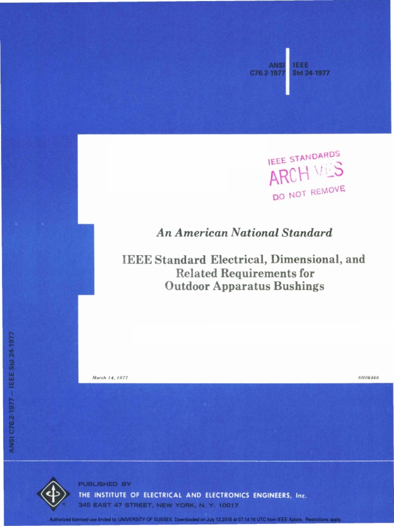 IEEE Standard Electrical, Dimensional, and Related Requirements For ...