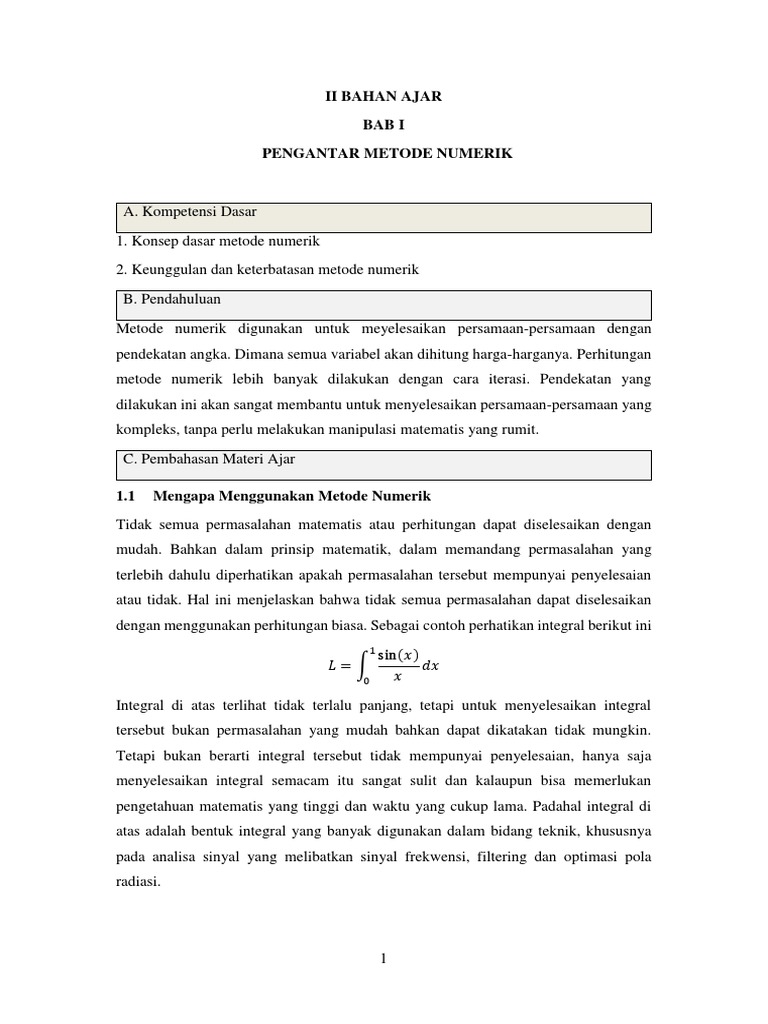 Buku Ajar Metode Numerik | PDF