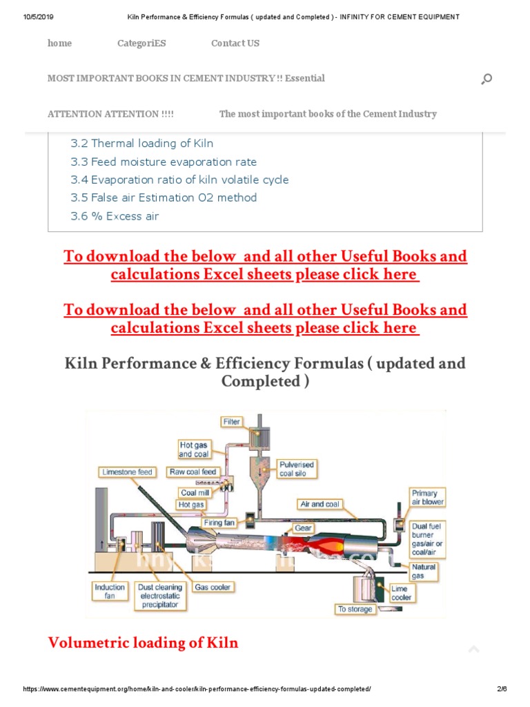 Kiln Performance & Efficiency Formulas (Updated and Completed) - InFINITY For CEMENT EQUIPMENT ...