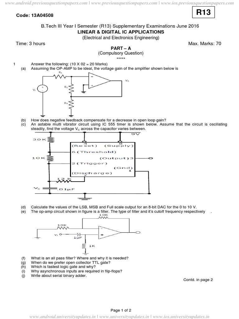 7871 Linear and Digital IC Applications | PDF | Operational Amplifier ...