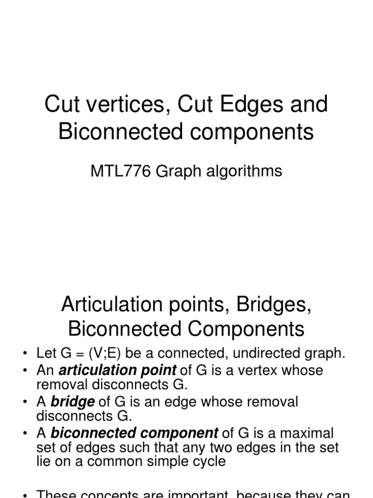 Biconnected !! Graph Theory | PDF | Vertex (Graph Theory ...