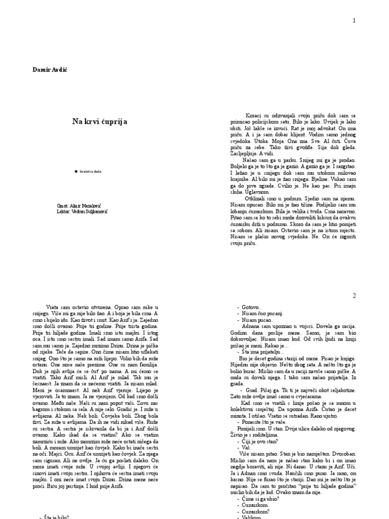 Damir Avdic - Na Krvi Ćuprija | PDF