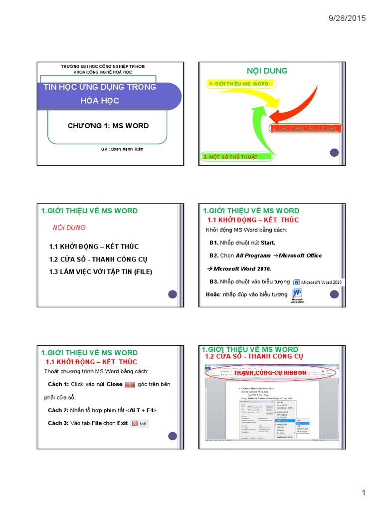 Bai Giang TH Tin Hoc - HKI - 2015 - 2016 | PDF