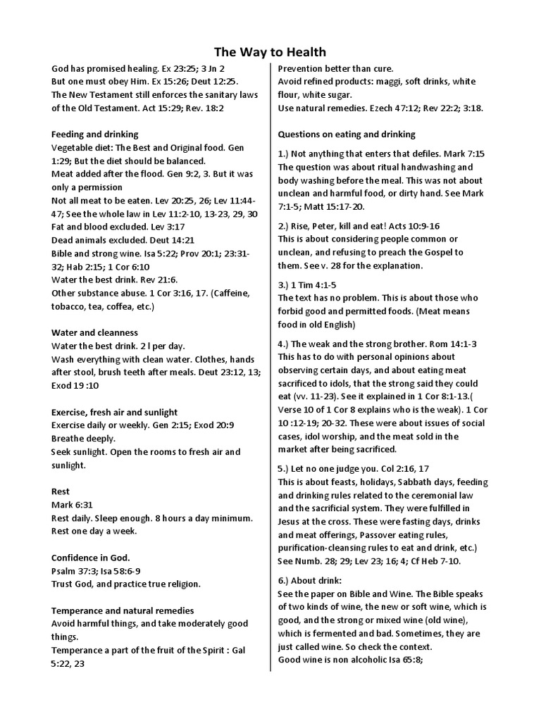 The Path to Health: A Biblical Perspective on Diet, Lifestyle and ...