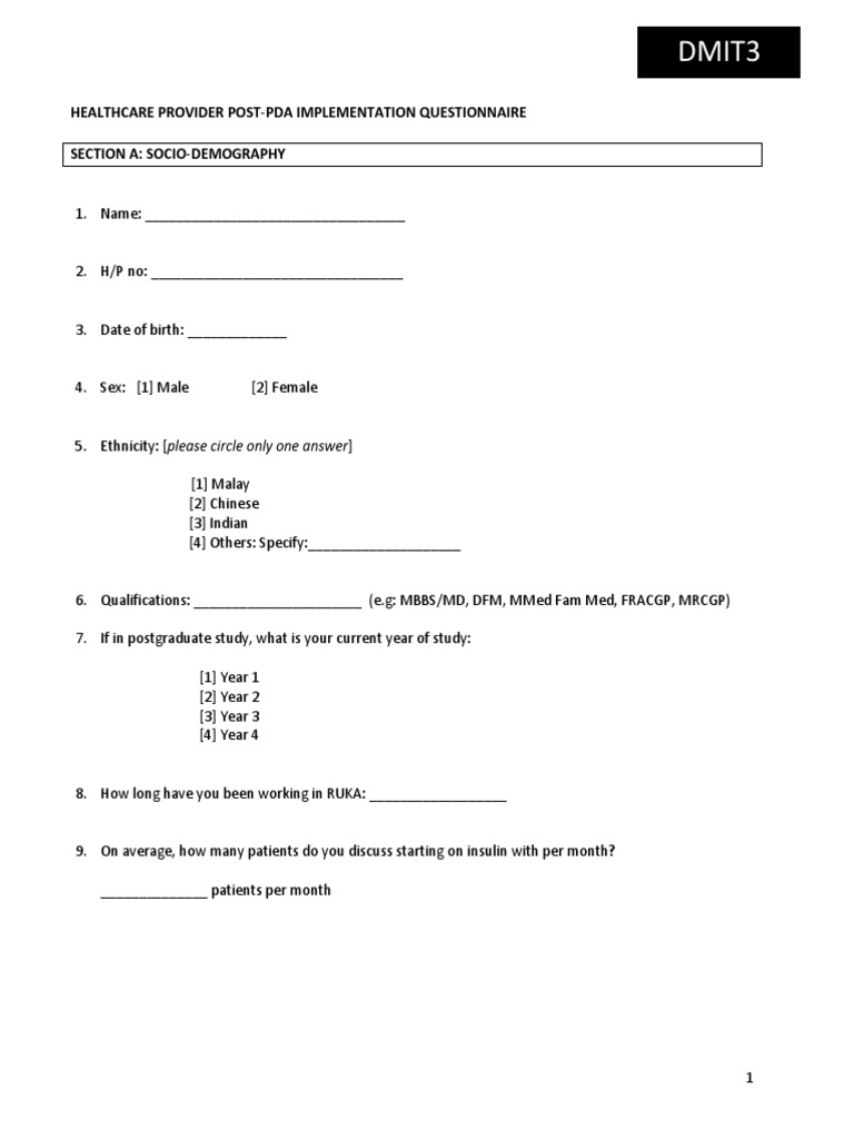 Doctor Post-Implementation Questionnaire FINAL FINAL | PDF | Personal ...