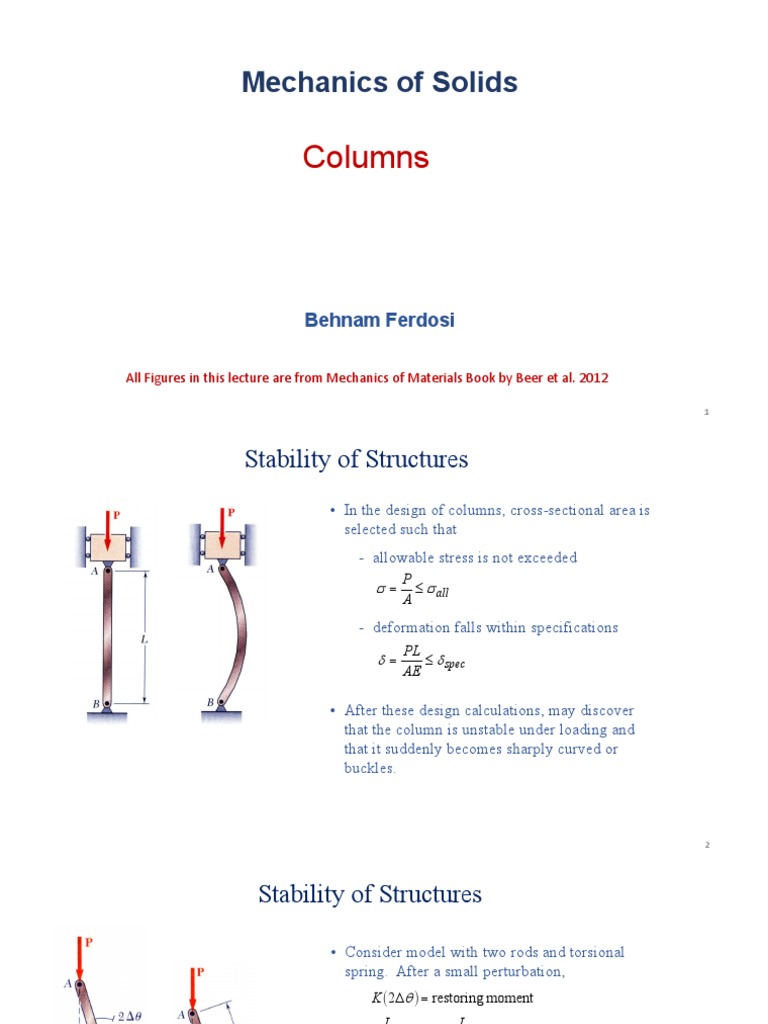 12 - Column | PDF | Buckling | Rotation Around A Fixed Axis