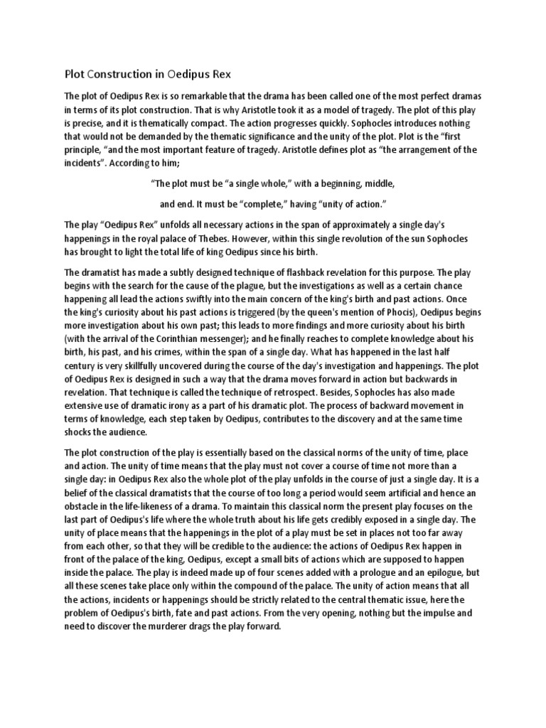 Plot Structure in Oedipus Rex | PDF | Sophocles