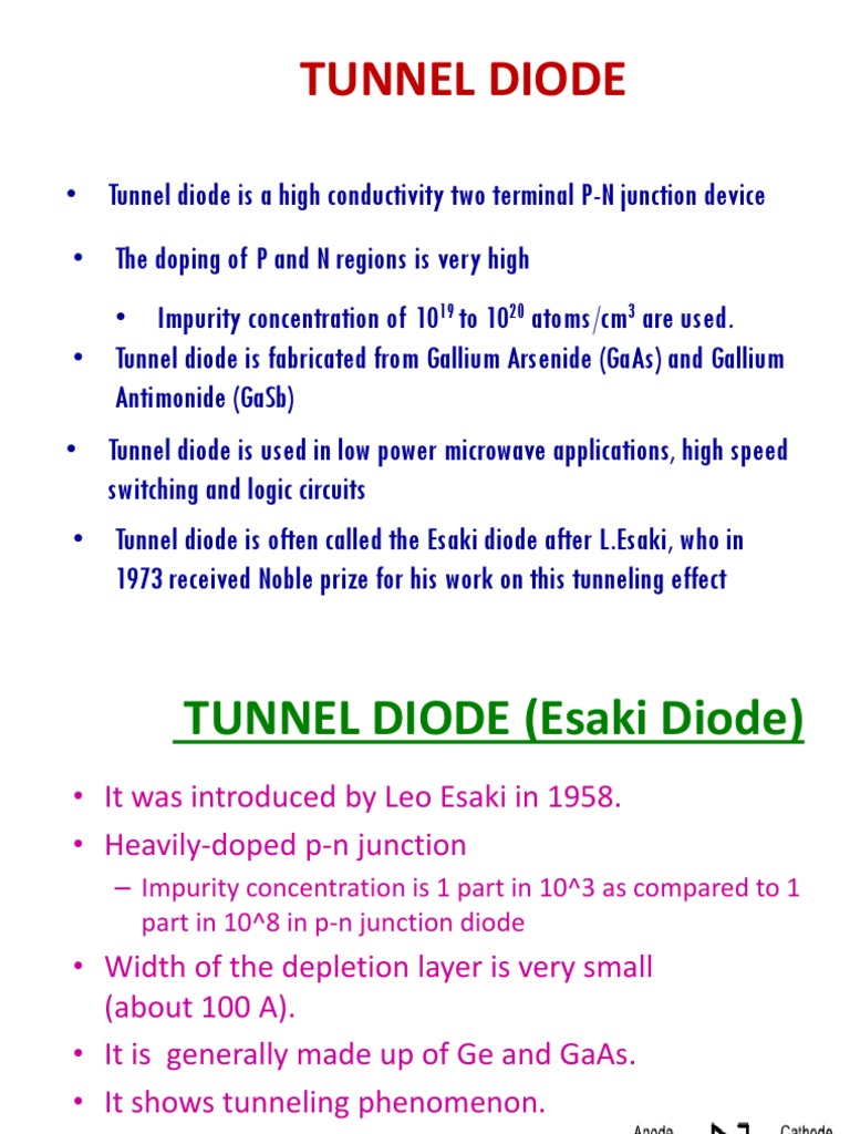 Tunnel Diode | PDF | P–N Junction | Quantum Tunnelling