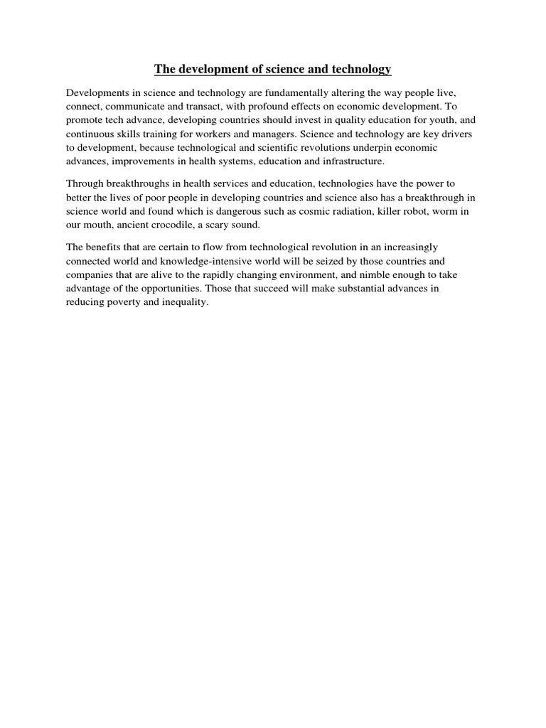 Advancing Development through Science and Tech | PDF | Social Science