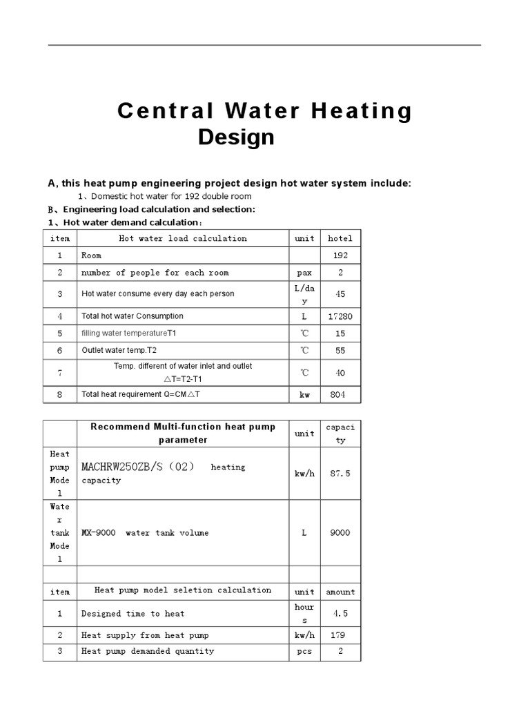 Central Water Heating Design: A, This Heat Pump Engineering Project ...