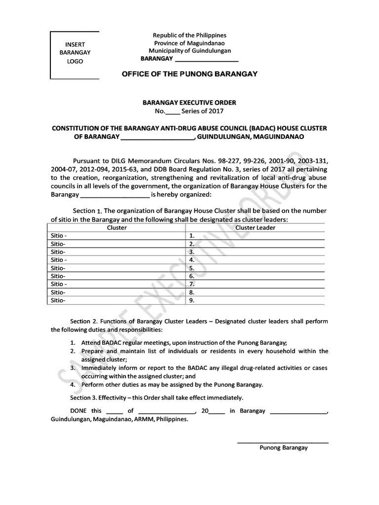 Edoc - Pub Badac Executive Order House Cluster | PDF | Public Sphere ...