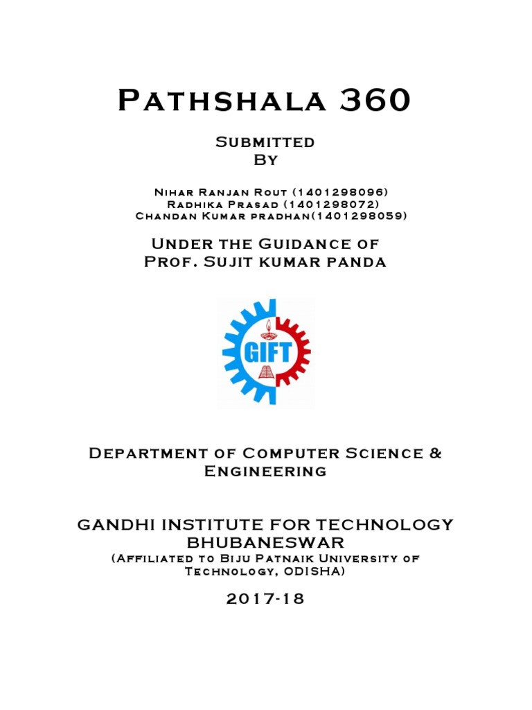 Project Report Frontpage | Download Free PDF | Science And Technology ...