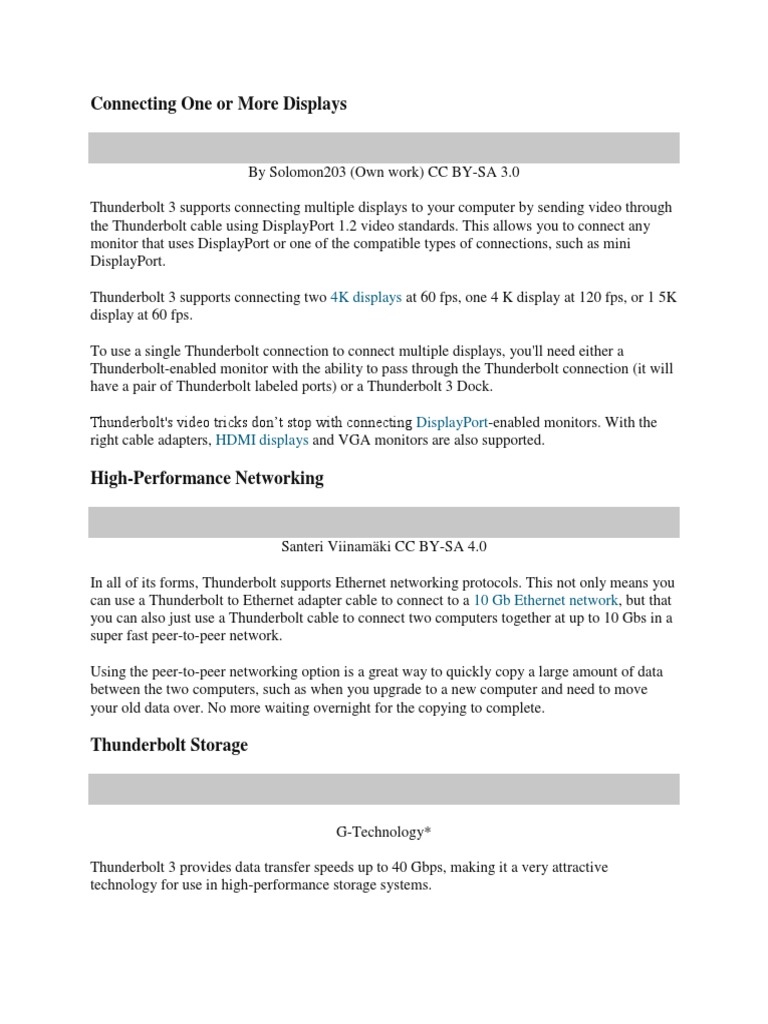 Applications of Thunderbolt | PDF | Usb | Computer Data Storage