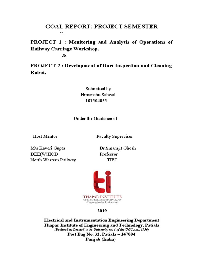 Goal Report: Project Semester | PDF | Fuse (Electrical) | Refrigeration