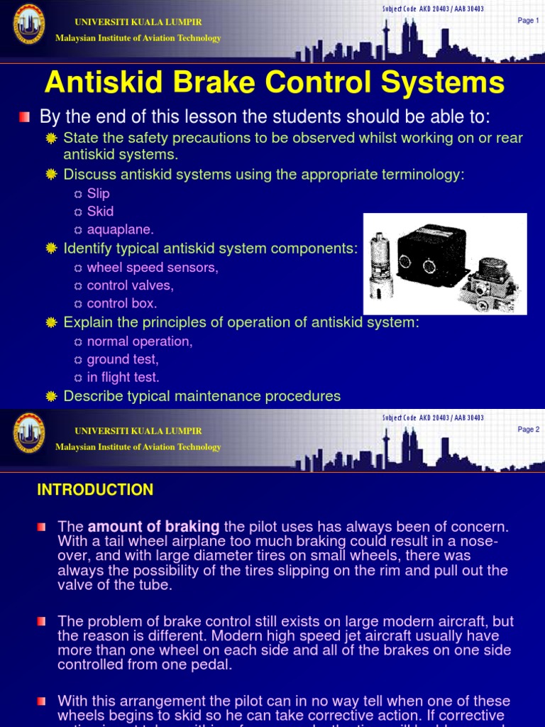 Analysis of Antiskid Brake Control Systems Used in Aircraft | PDF ...