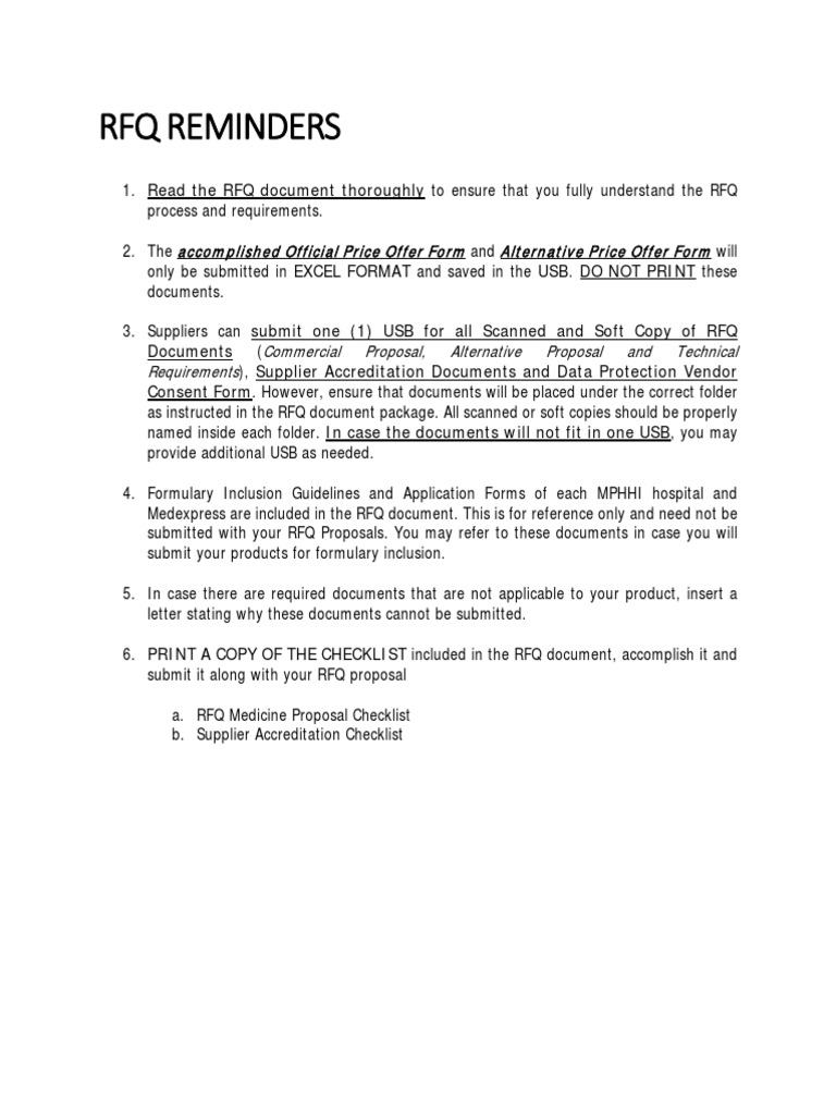 MPHHI Requirements and Checklist | PDF | Medical Device | Food And Drug ...