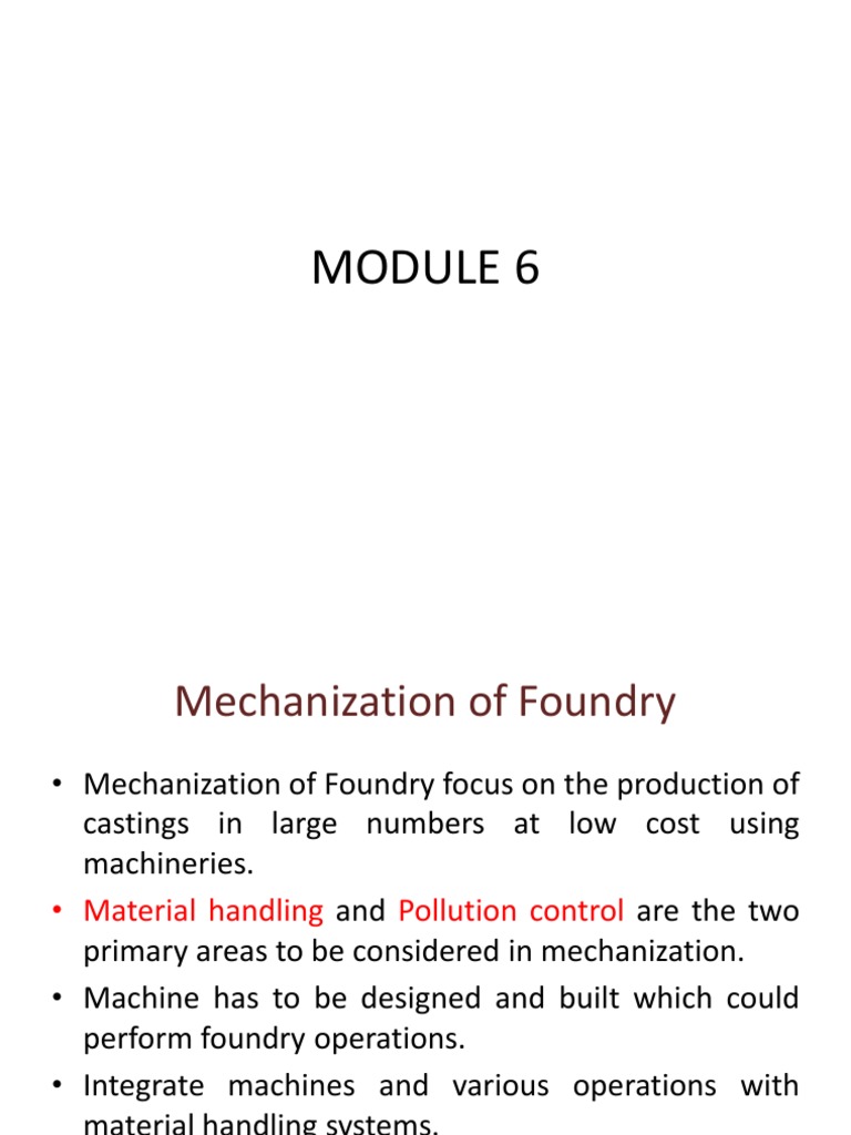 Mechanization of Foundry Operations | PDF | Foundry | Engineering