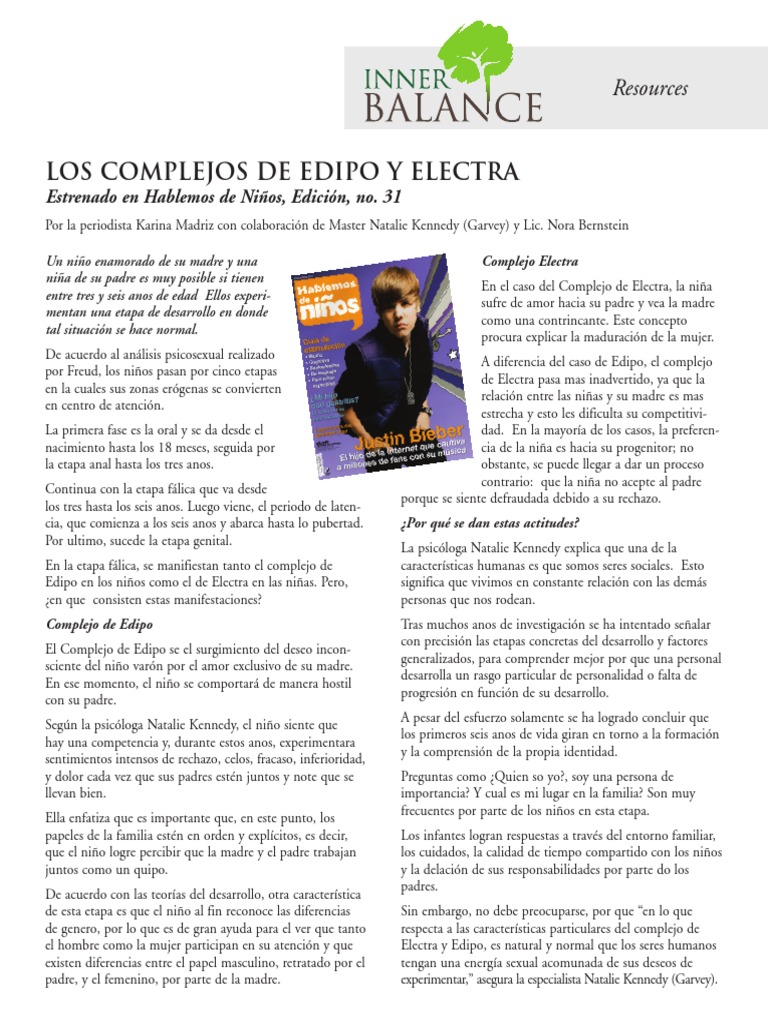 Los Complejos de Edipo y Electra PDF | PDF | Complejo de Edipo | Familia