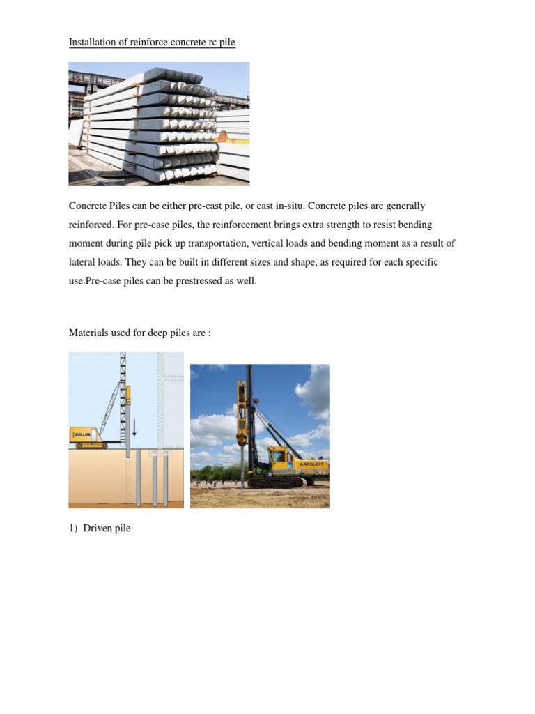 RC Pile Installation Guidelines | PDF | Deep Foundation | Plumbing