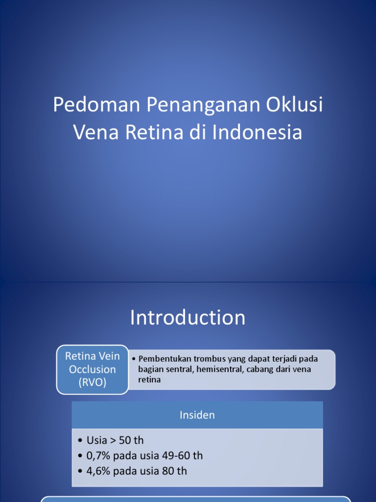 Penanganan Oklusi Vena Retina di Indonesia | PDF