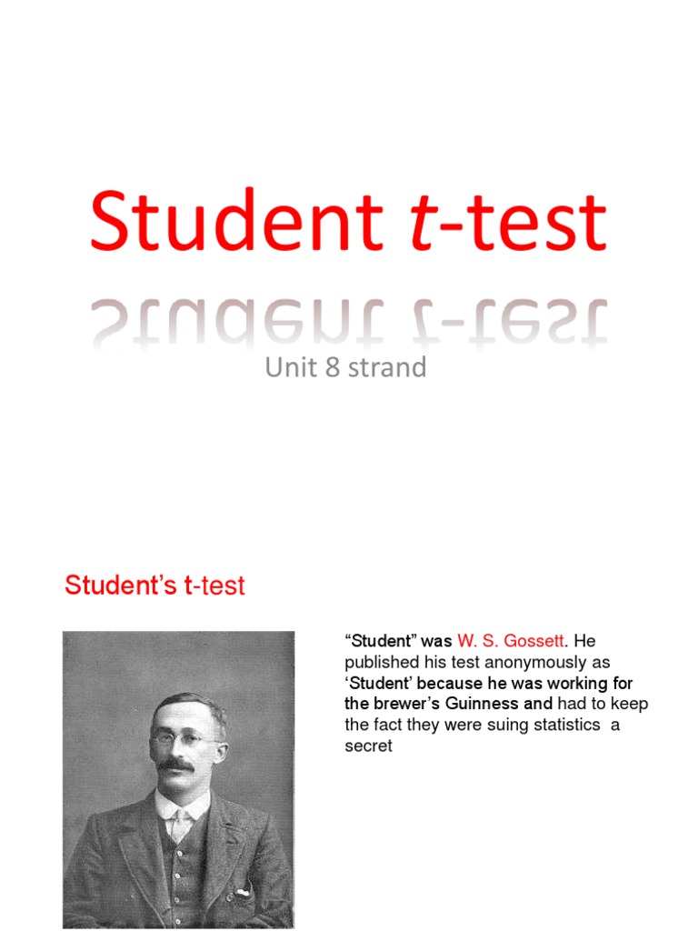Student T-Test: Unit 8 Strand | Download Free PDF | Student's T Test ...