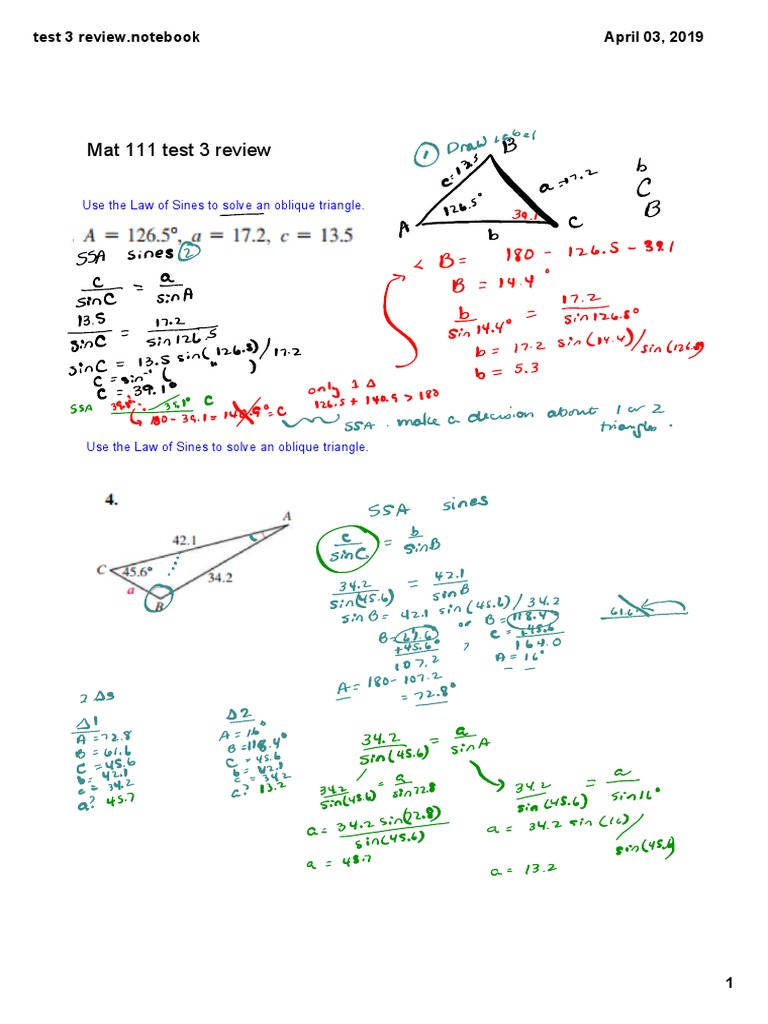 Mat 111 Test 3 Review Guide | PDF